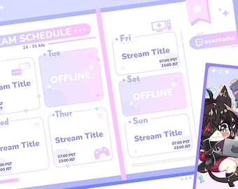 Stream Schedule, Vtuber Schedule, Twitch Schedule, Blue Streaming ...