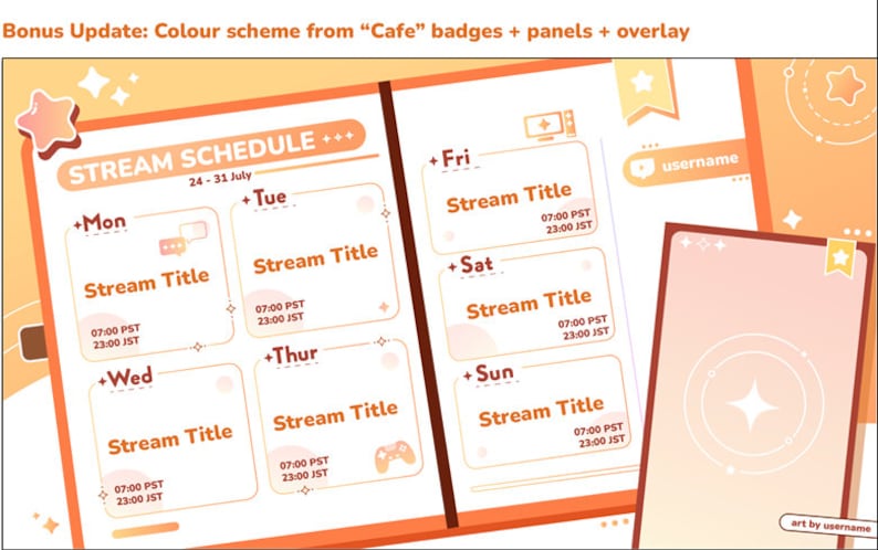 Notebook Stream Schedule Template - Etsy