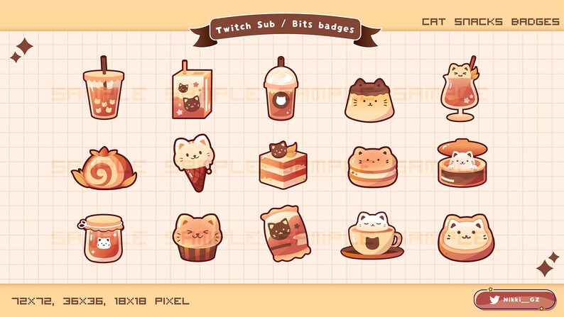 Cat Cafe Twitch Badges - Etsy