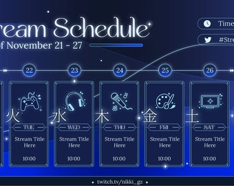Starry Blue Animated Stream Package, Aesthetic Animated Twitch Stream ...