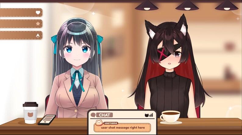 Cozy Cafe Customisable Overlay for Vtuber - Etsy