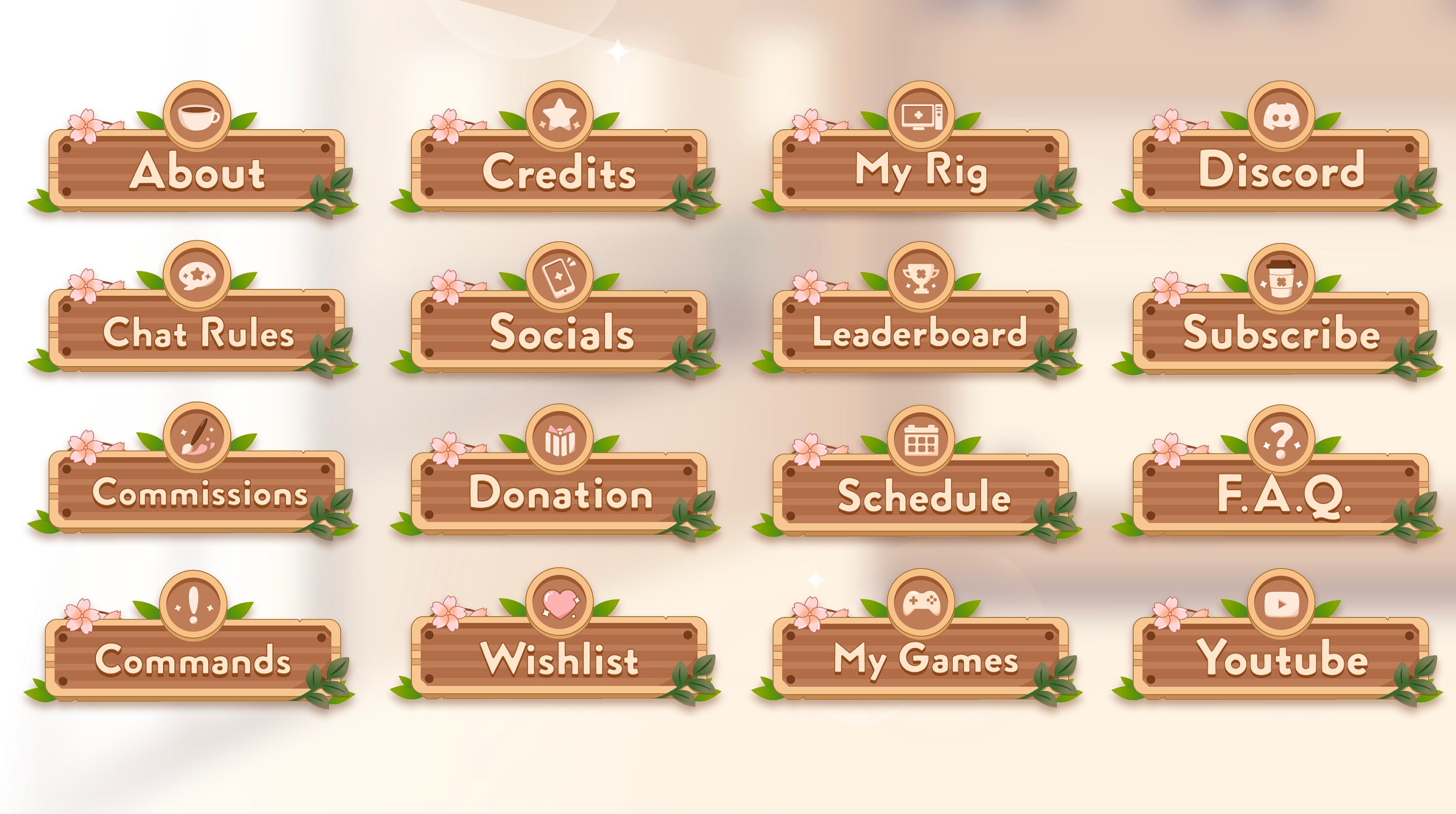 Cafe Menu Twitch Panels - Etsy