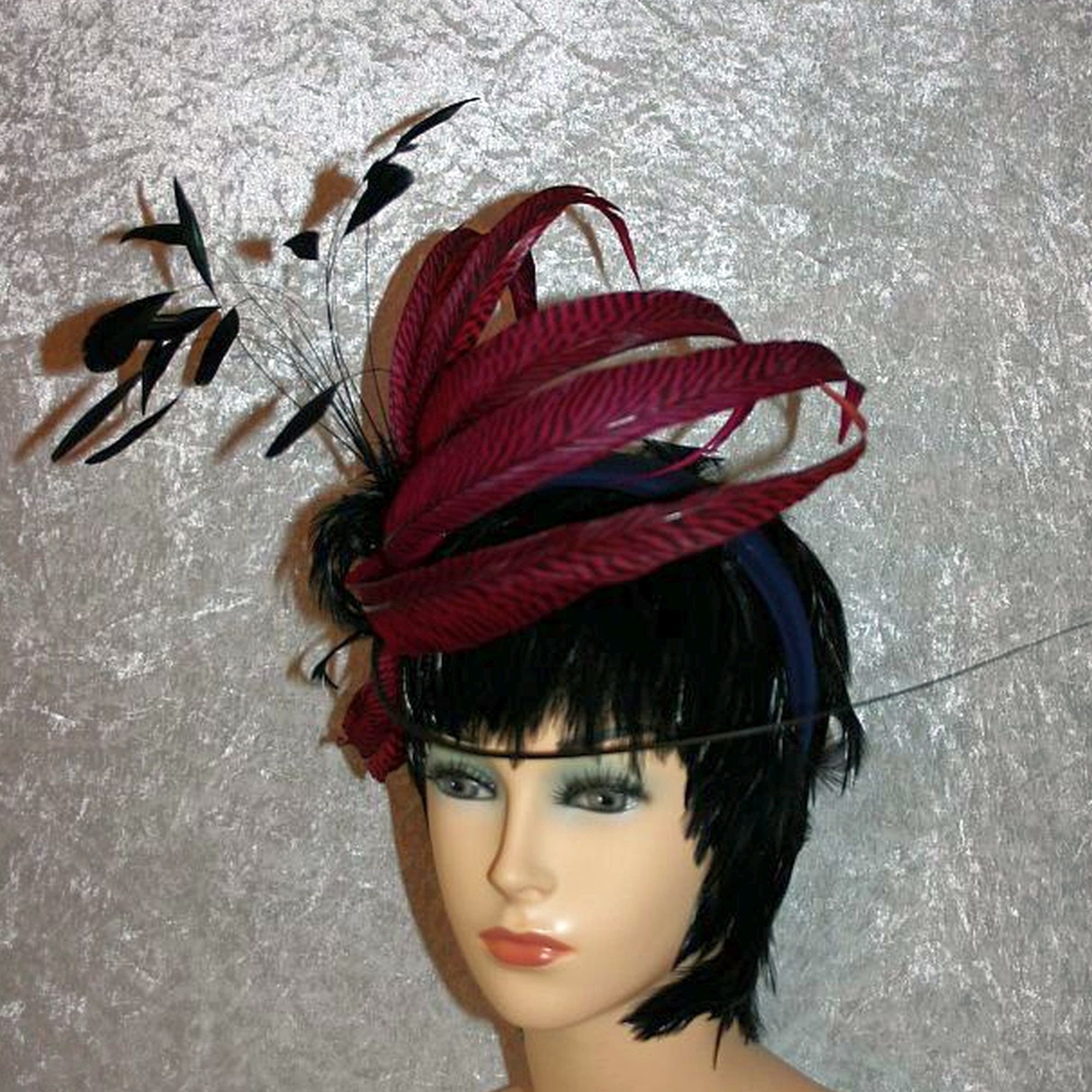 Golden Pheasant Snakes Fascinator Pink Feather Headdress - Etsy