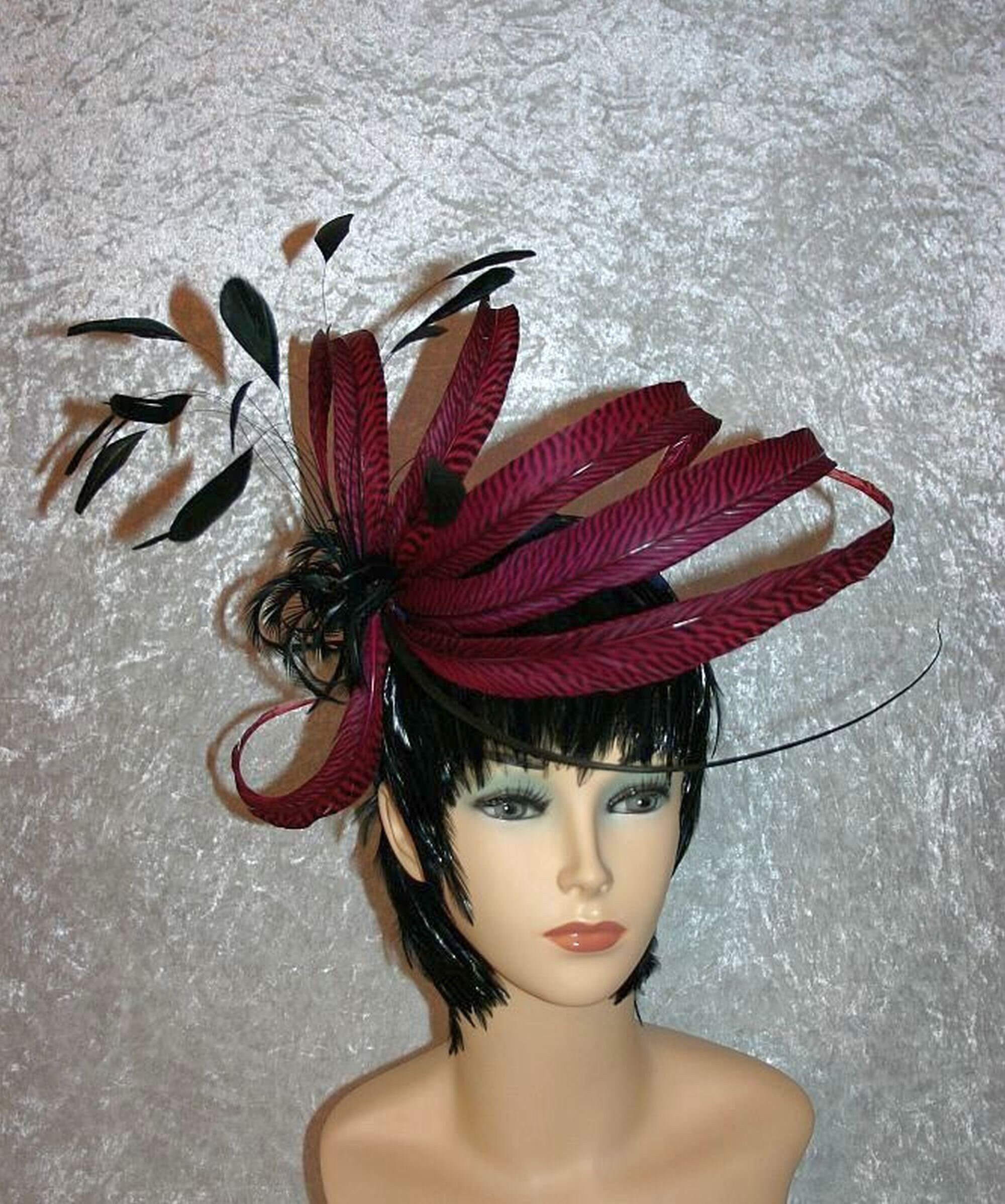 Golden Pheasant Snakes Fascinator Pink Feather Headdress - Etsy