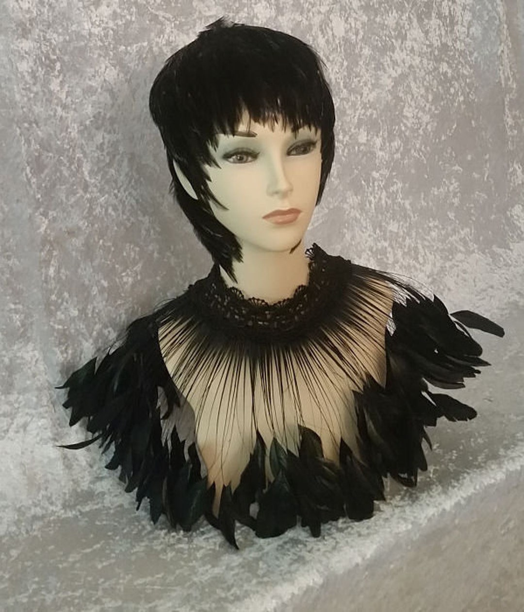 Feather Collar Feather Collar Gothic Feather Cape Coquetips - Etsy