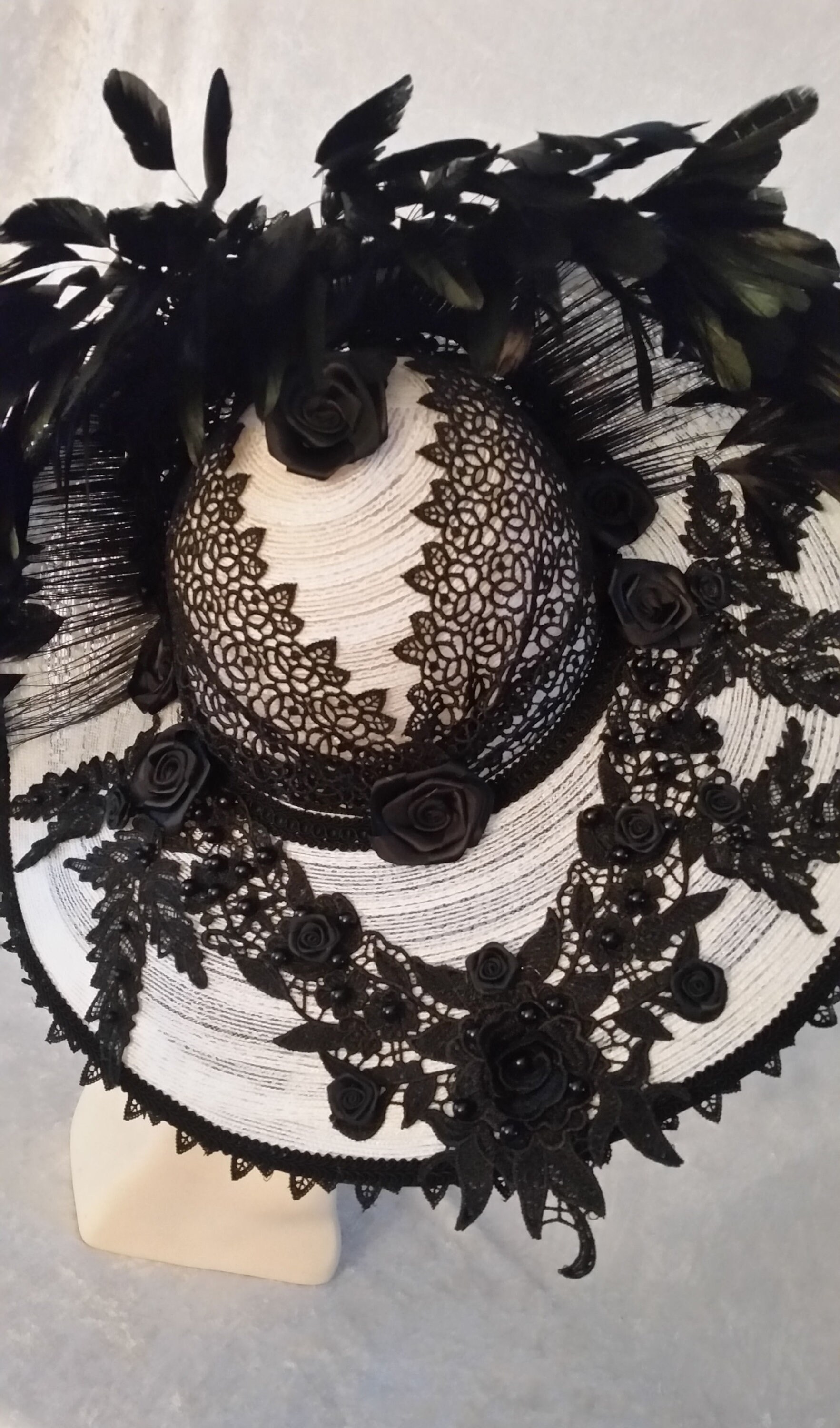 Designer Hat/big Hat/big Black Hat/halloween/ascot Hat/kentucky Derby ...