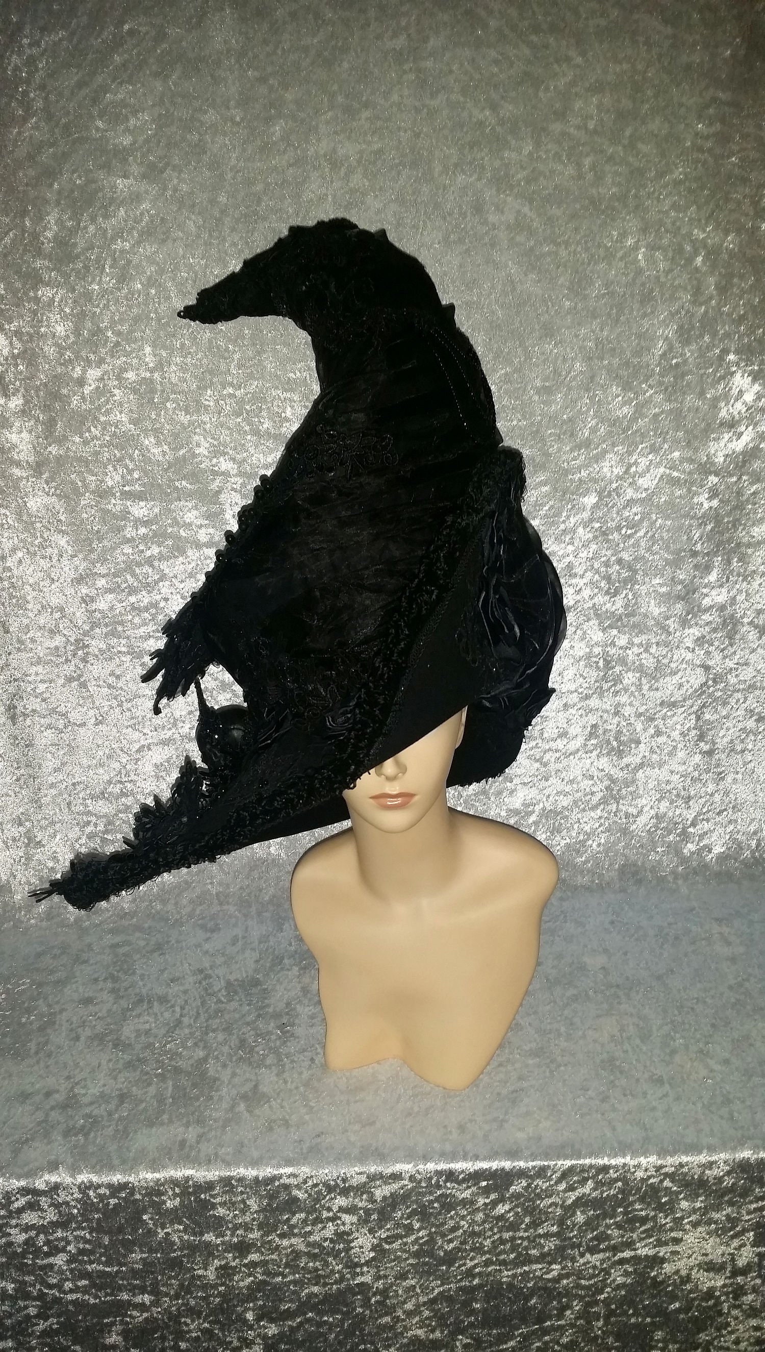 Gothic Hat / Witch Hat / Witches Hat / Designer Hat / Black - Etsy