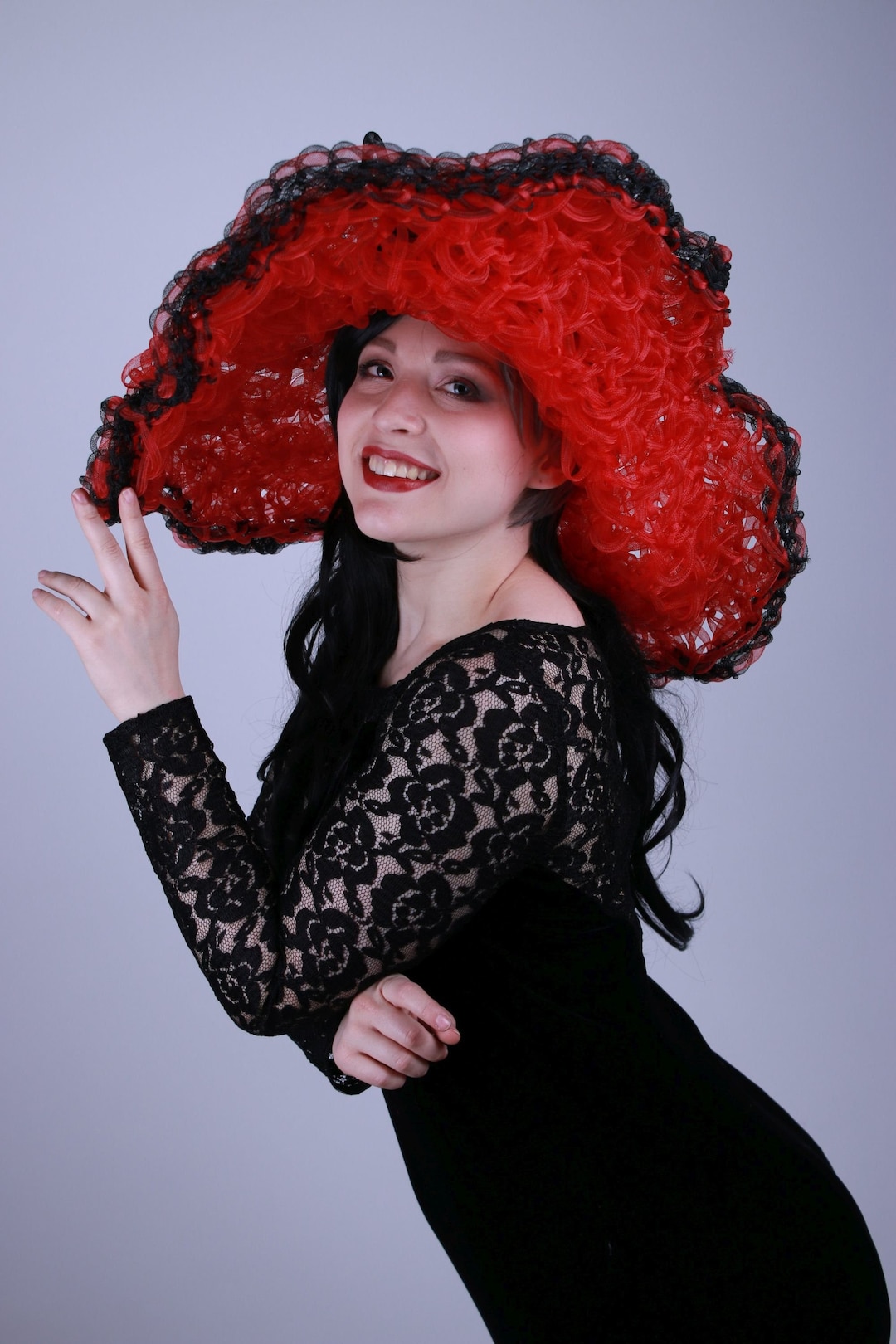 Designer Hat Unique Handmade Big Red Hat Royal Ascot Hat - Etsy