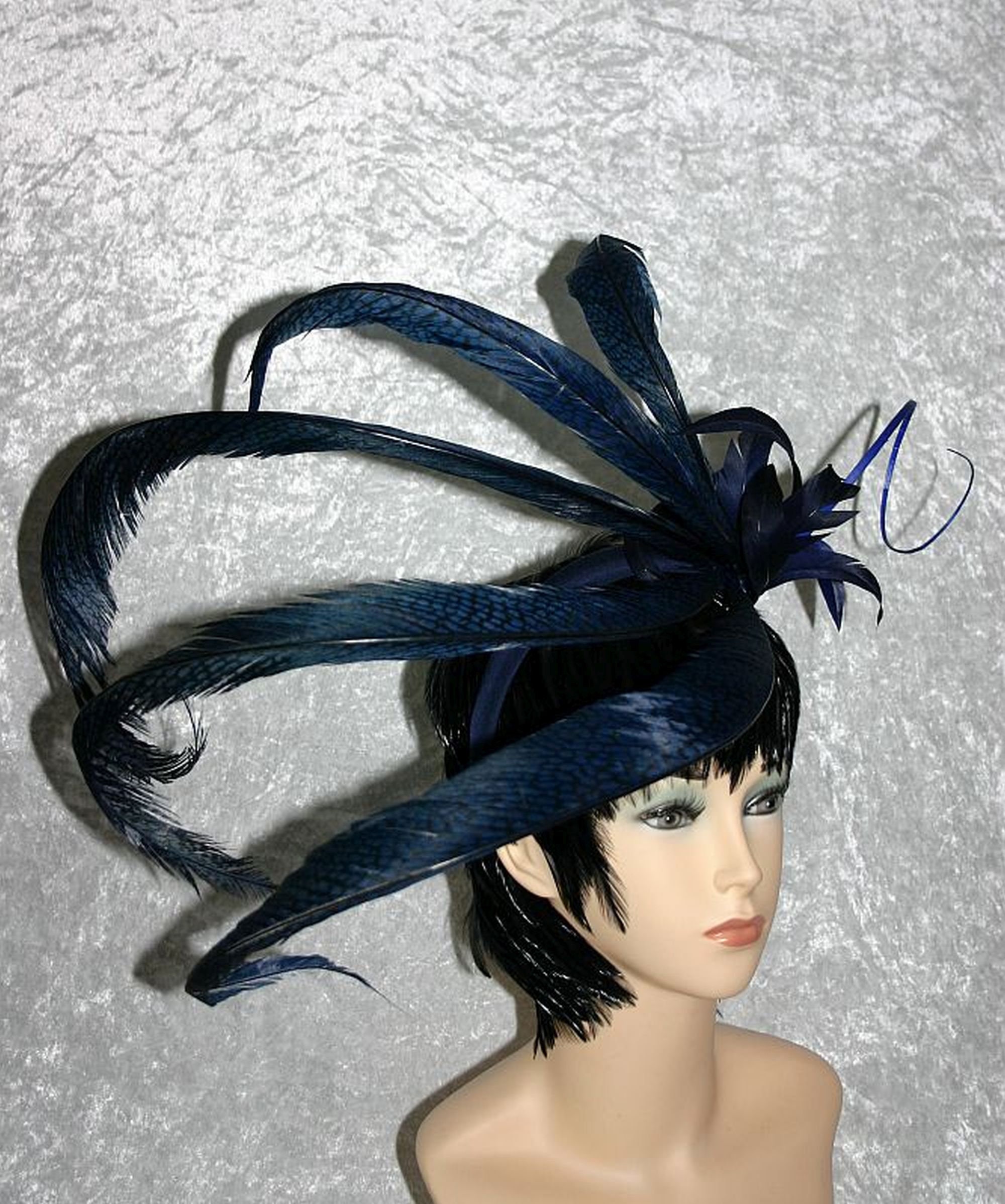 Golden Pheasant Snakes Fascinator, Blue, Feather Headdress, Headpiece ...