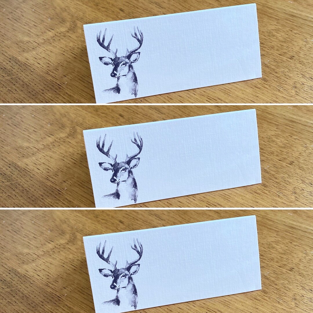 Black & White Stags Head Place Cards Pack of 10 - Etsy Österreich