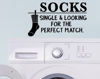 Lost Socks Sign Decal Sticker Laundry Room Decal Spare - Etsy