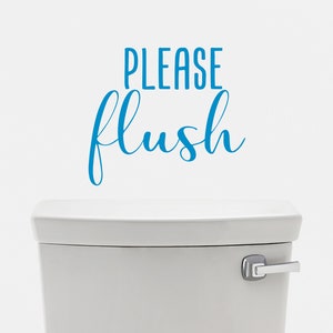 Please Flush Wall Decal Vinyl Decal Funny Bathroom Signs - Etsy