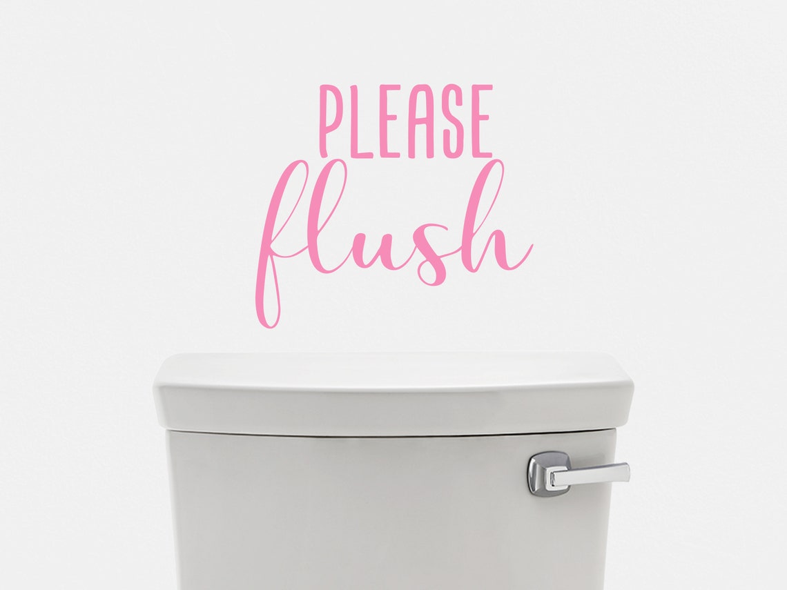Please Flush Wall Decal Vinyl Decal Funny Bathroom Signs | Etsy