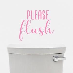 Please Flush Wall Decal Vinyl Decal Funny Bathroom Signs - Etsy
