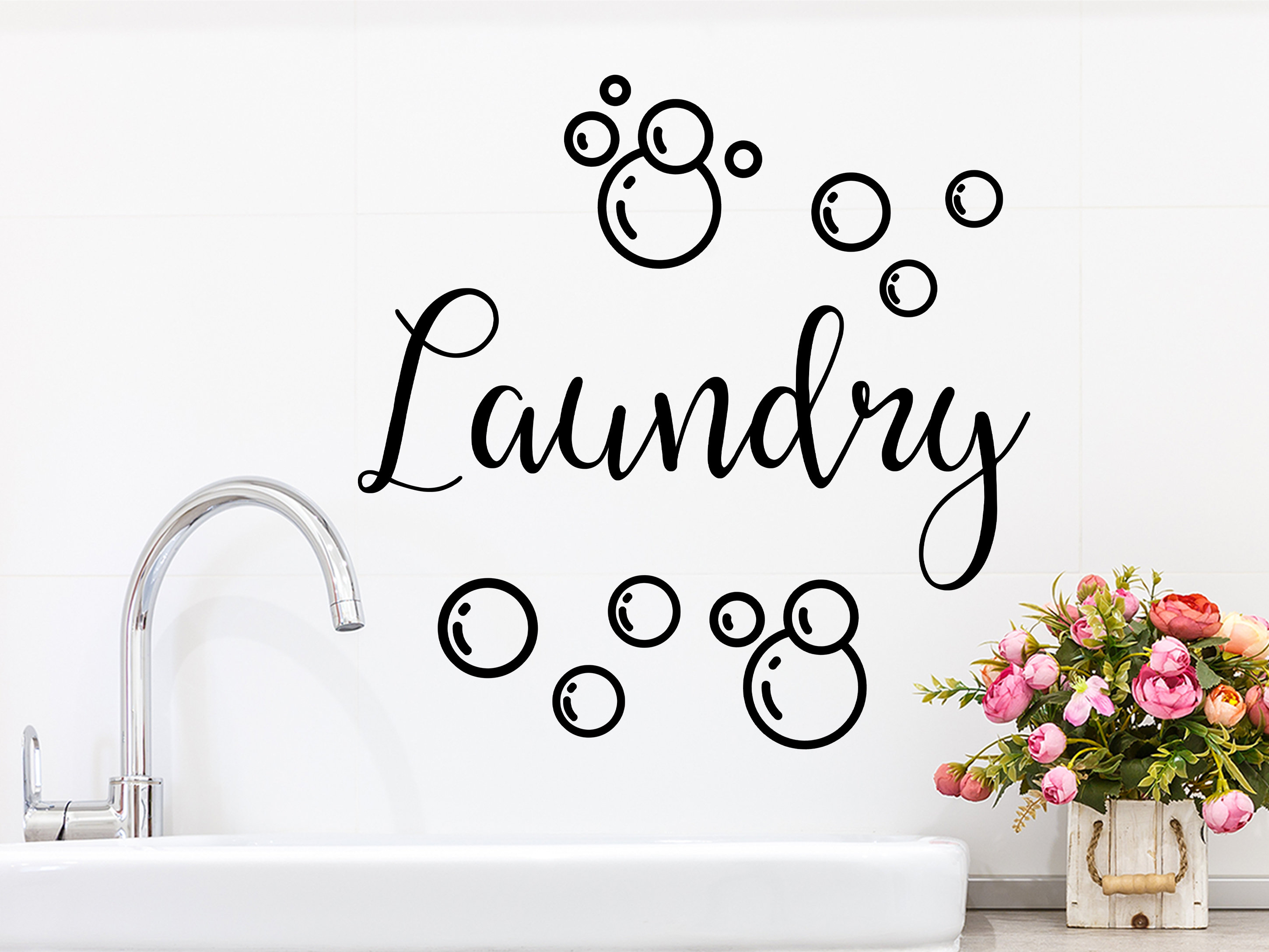 Laundry and Bubbles Wall Decal Vinyl Decal Laundry Room - Etsy
