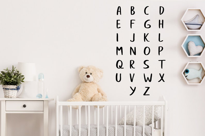 Alphabet Alphabet Decal Alphabet Letters Wall Decal | Etsy