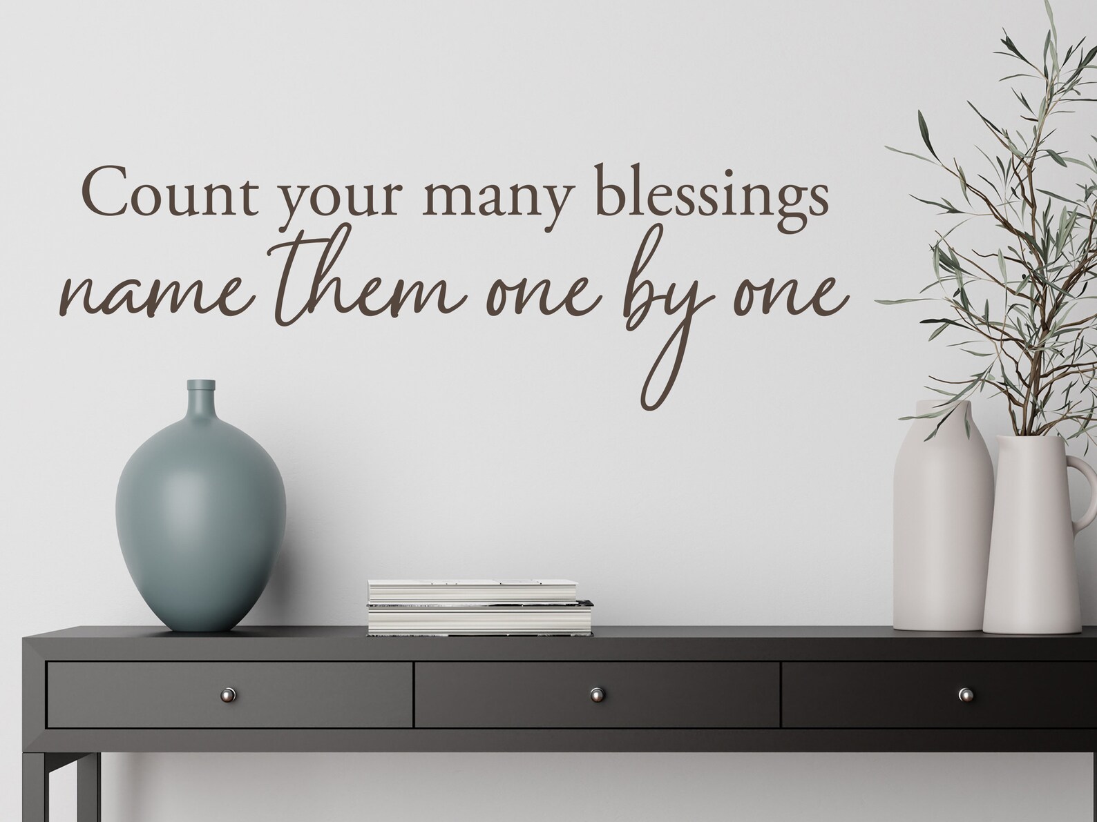 Count Your Many Blessings Name Them One By One Script Wall | Etsy