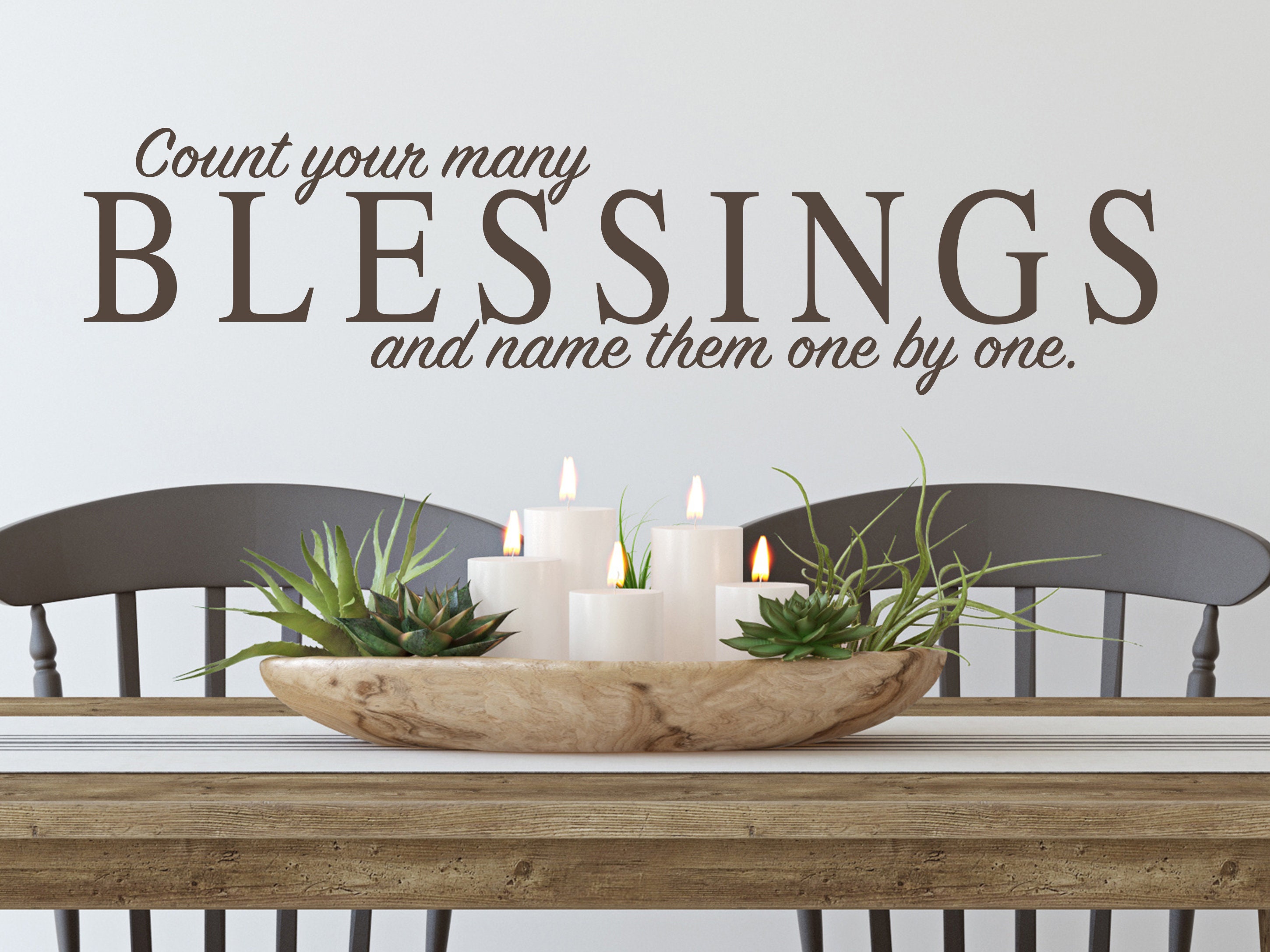 Count Your Many Blessings and Name Them One by One Wall | Etsy