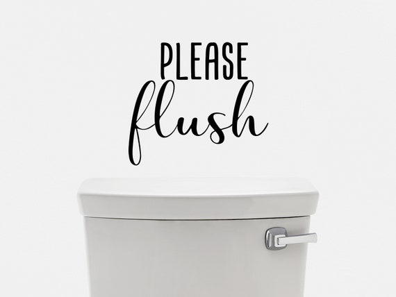 Please Flush Wall Decal Vinyl Decal Funny Bathroom Signs | Etsy