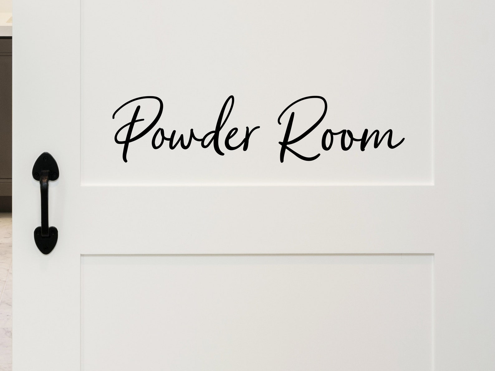 Powder Room Script Wall Decal Vinyl Decal Bathroom Wall | Etsy
