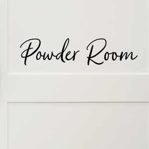 Powder Room Script Wall Decal Vinyl Decal Bathroom Wall - Etsy