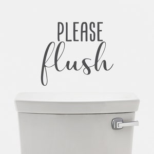 Please Flush Wall Decal Vinyl Decal Funny Bathroom Signs - Etsy