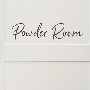 Powder Room Script Wall Decal Vinyl Decal Bathroom Wall - Etsy