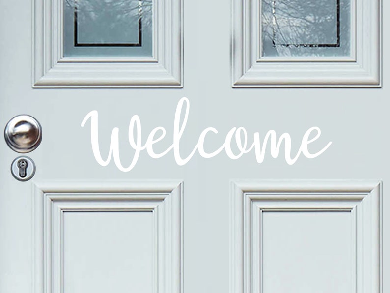 Welcome Welcome Door Decal Welcome Door Sign Welcome - Etsy