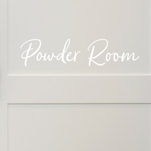 Powder Room Script Wall Decal Vinyl Decal Bathroom Wall - Etsy