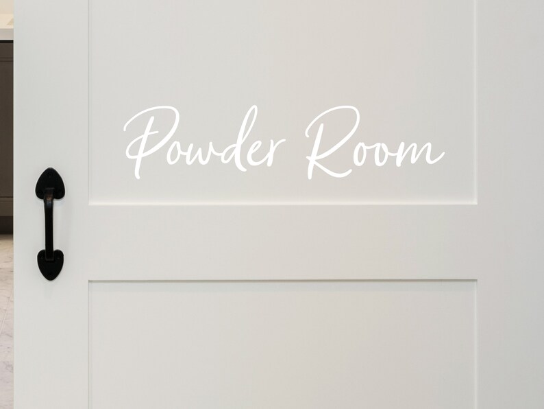 Powder Room Script Wall Decal Vinyl Decal Bathroom Wall - Etsy