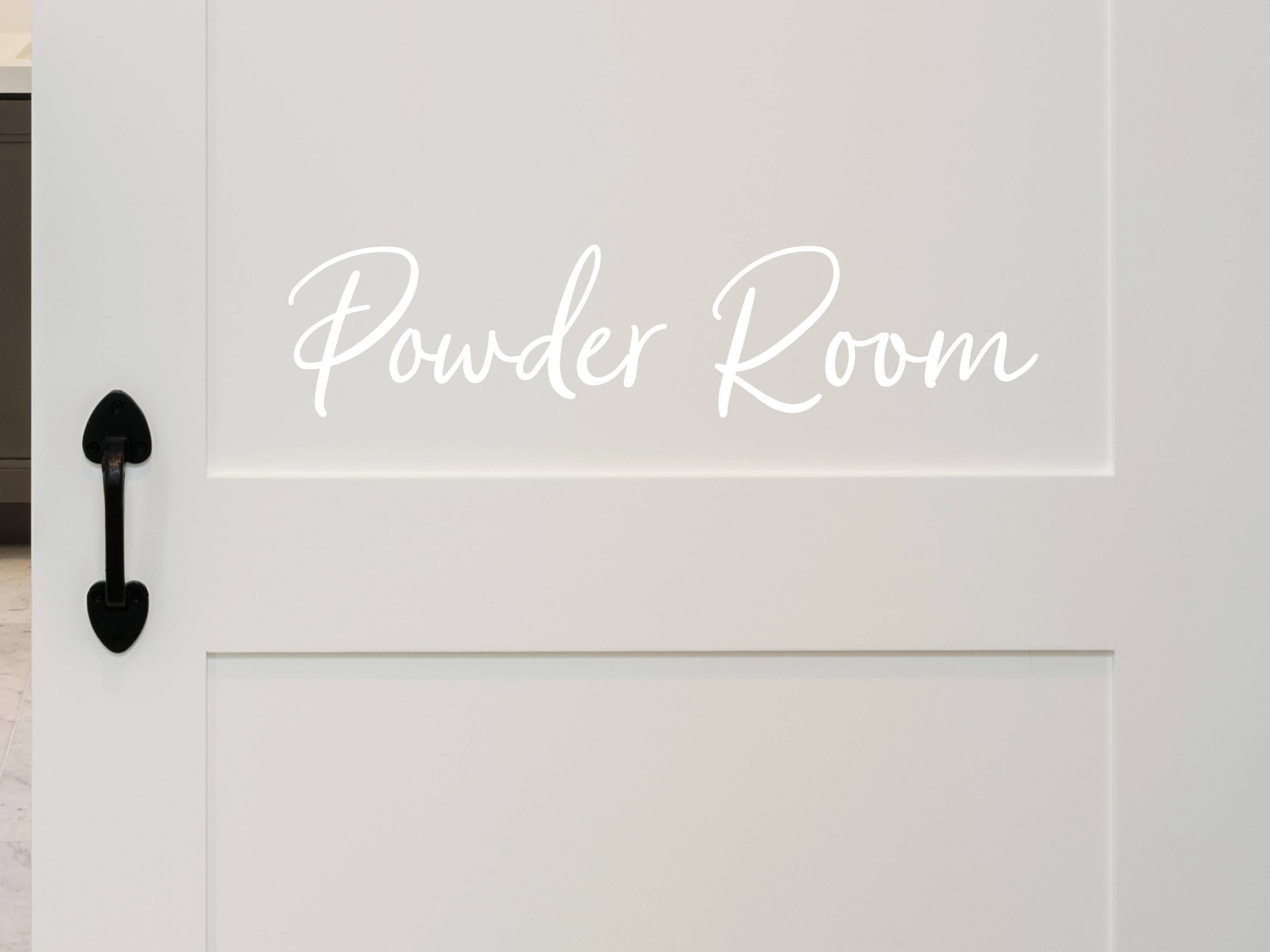 Powder Room Script Wall Decal Vinyl Decal Bathroom Wall | Etsy