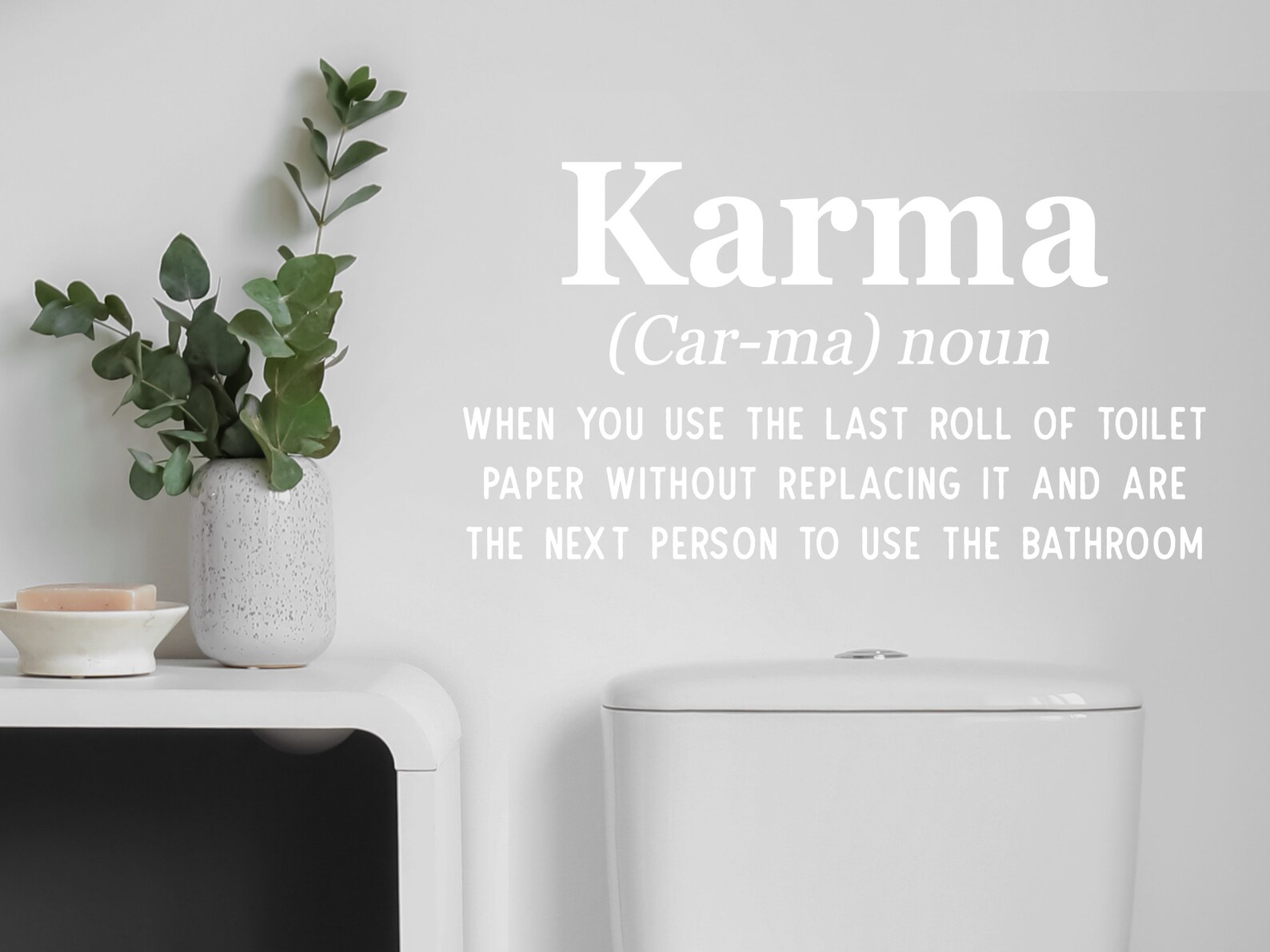 Karma Definition Wall Decal Vinyl Decal Funny Bathroom - Etsy