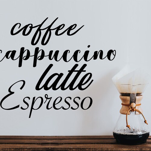 Coffee Shop Wall Art Vinyl Decal Espresso Subway Art Wall | Etsy