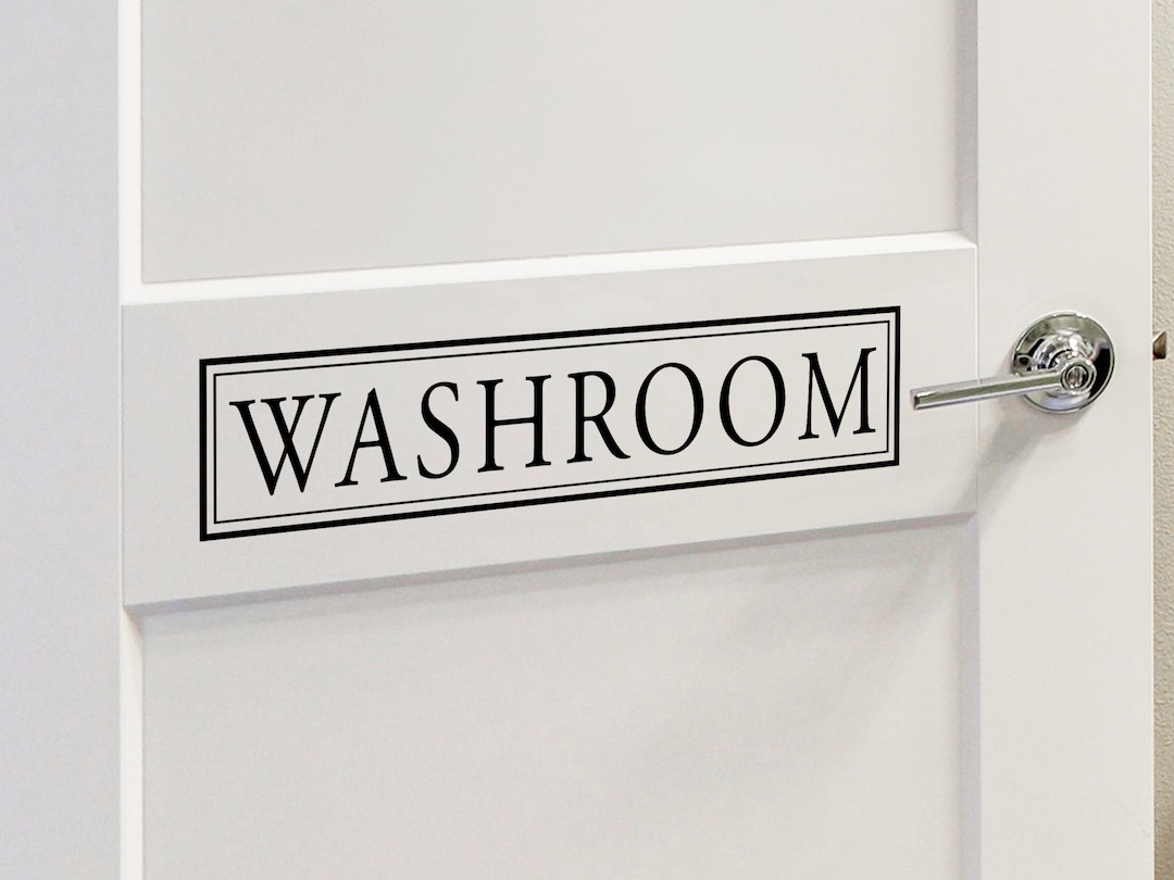 Washroom Wall Decal Washroom Door Sign Door Decal Bathroom Wall Decals ...