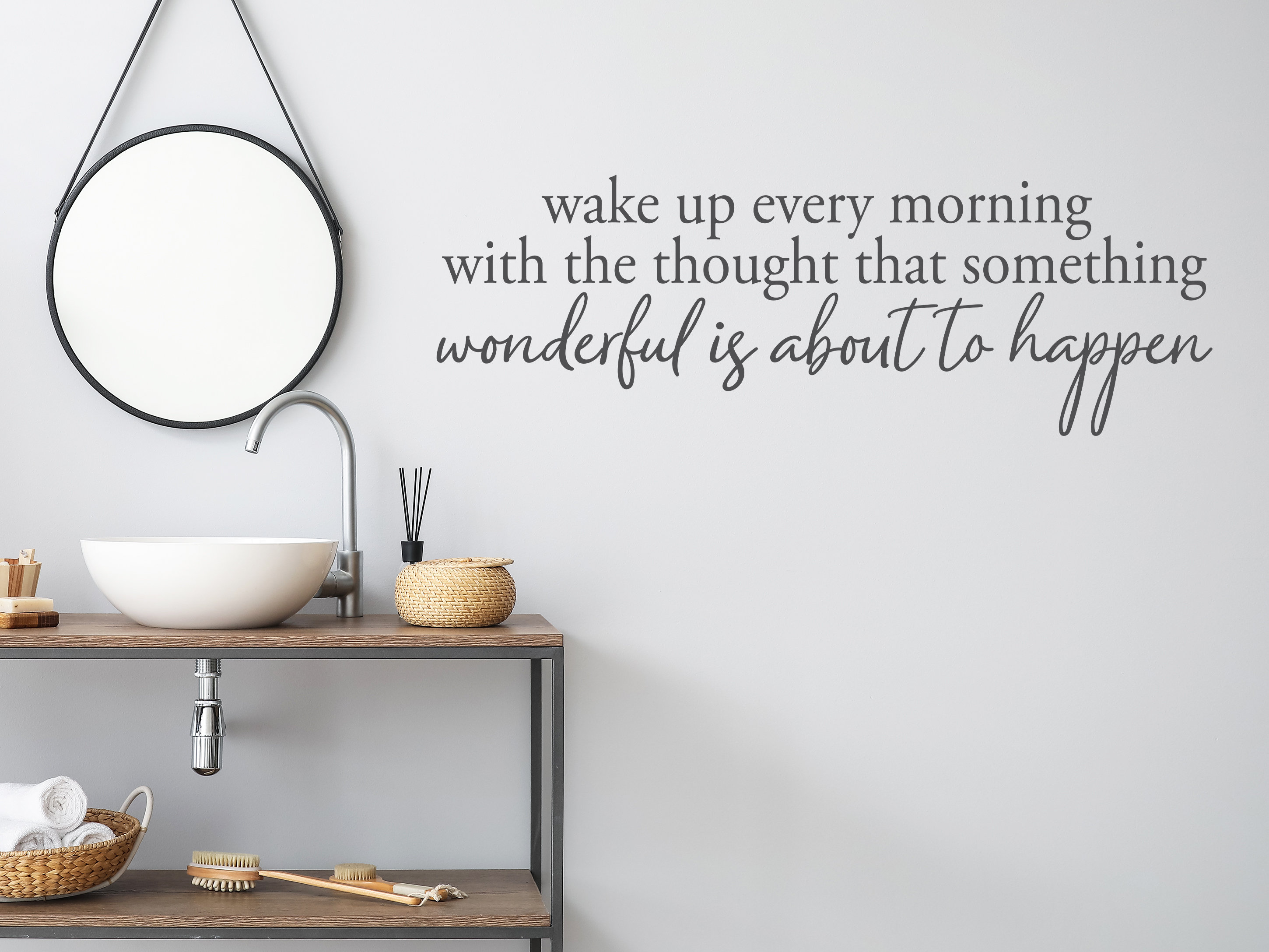 Wake up Every Morning With the Thought Script Wall Decal - Etsy
