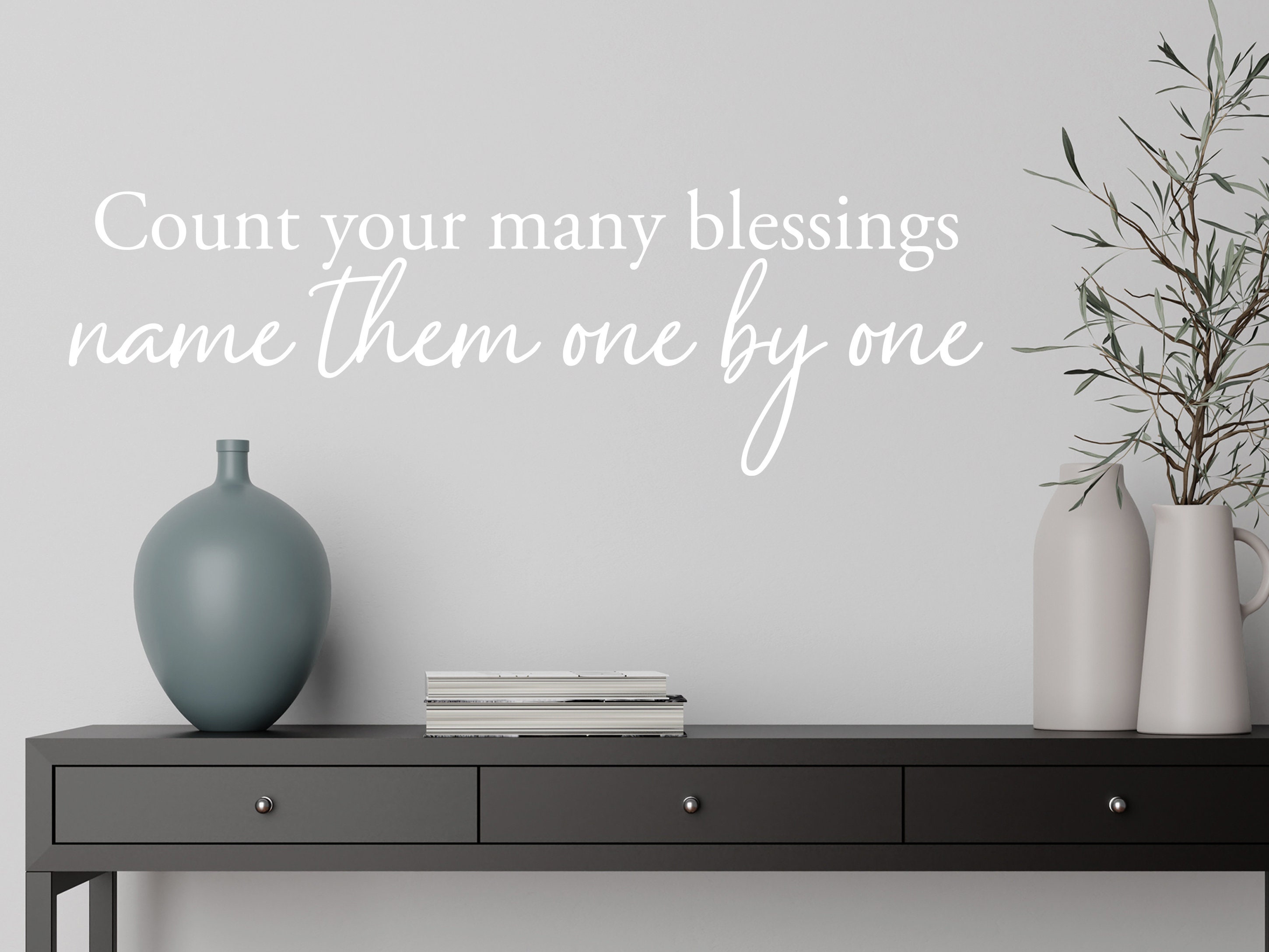 Count Your Many Blessings Name Them One By One Script Wall | Etsy
