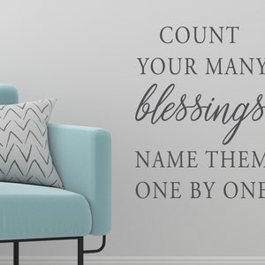 Count Your Many Blessings Name Them One by One Wall Decal Vinyl Decal ...
