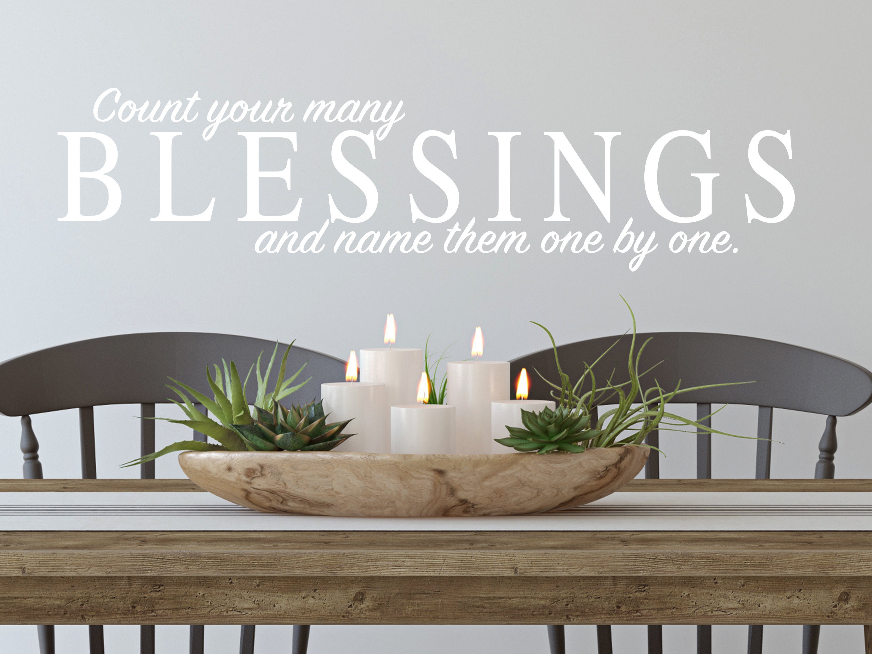 Count Your Many Blessings and Name Them One by One Wall | Etsy