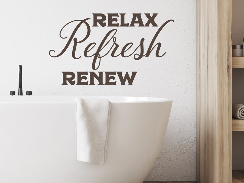 Relax Refresh Renew Wall Decal Bathroom Wall Decals - Etsy