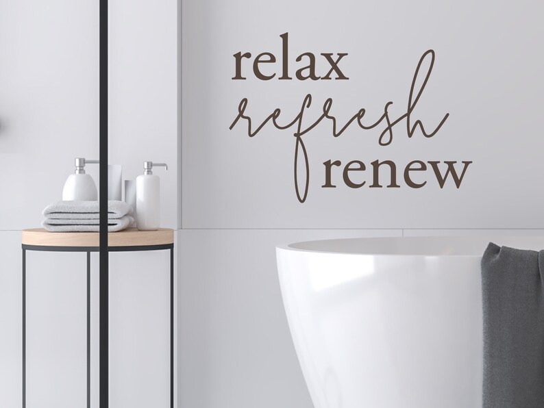 Relax Refresh Renew Script Wall Decal Vinyl Decal - Etsy