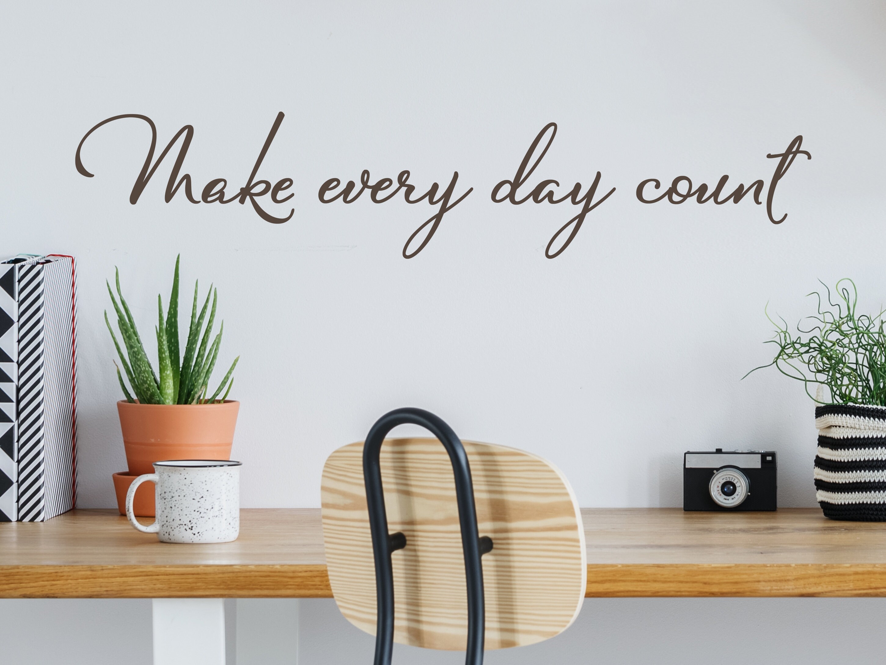 Make Every Day Count Cursive wall Decal Vinyl Decal office - Etsy