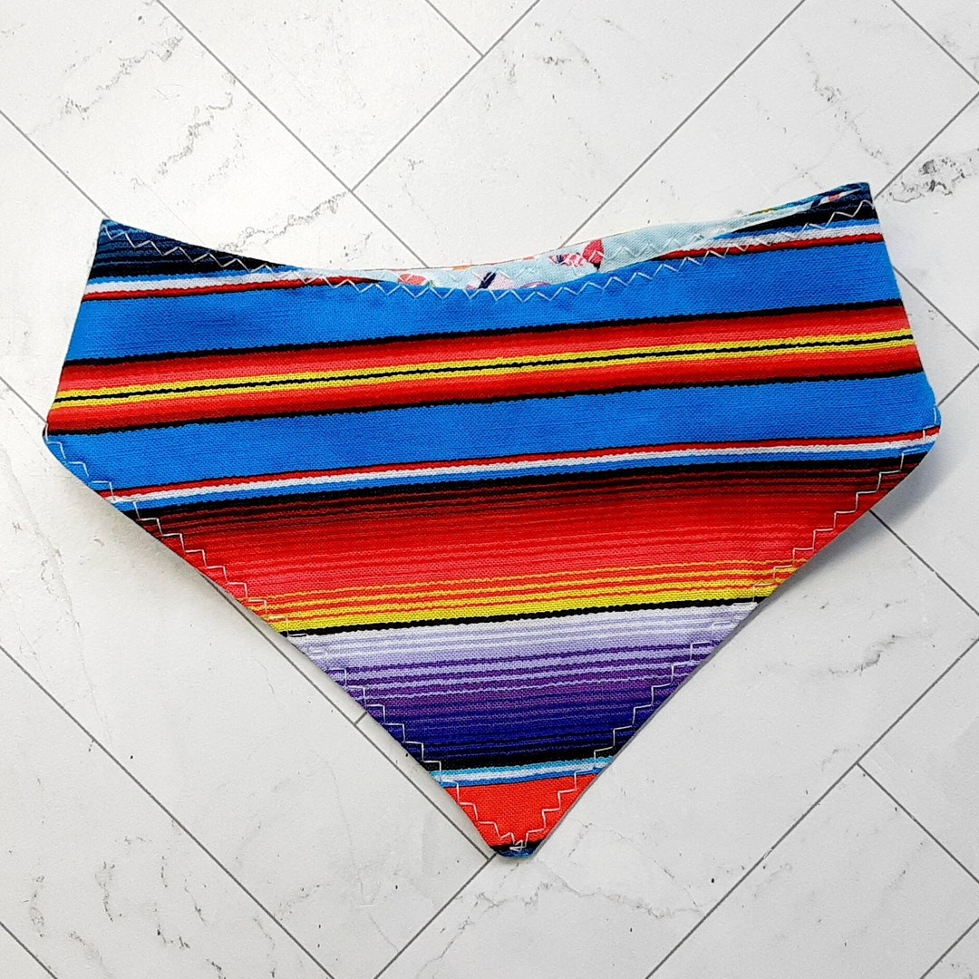 Serape Dog Scarf Cat Bandana Snap on Curved Neck - Etsy