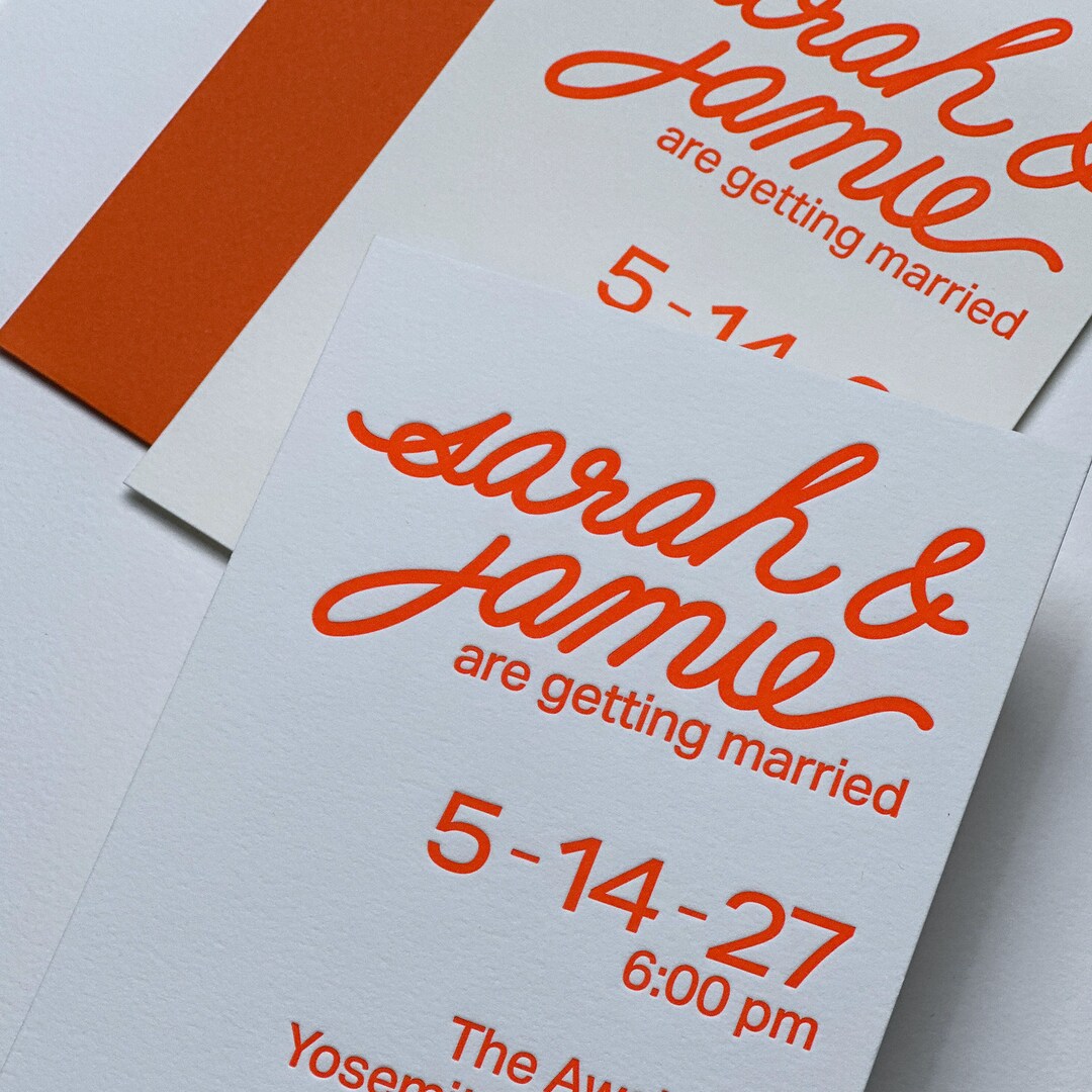 Minimal yet Bold, Wedding Invitation Sample | Letterpress Wedding ...