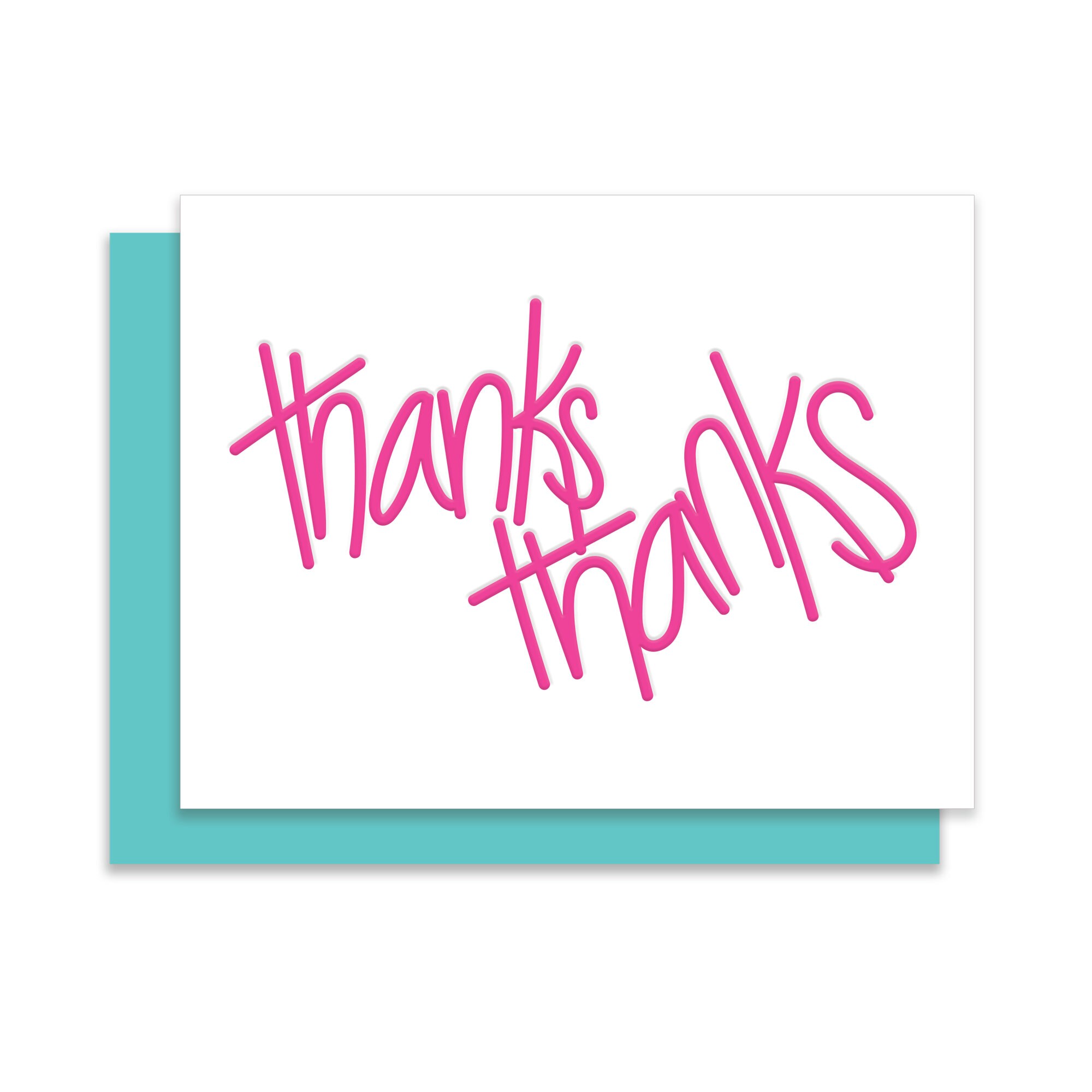 Thanks, Thanks Letterpress Greeting Card Ways to Say Thank You - Etsy