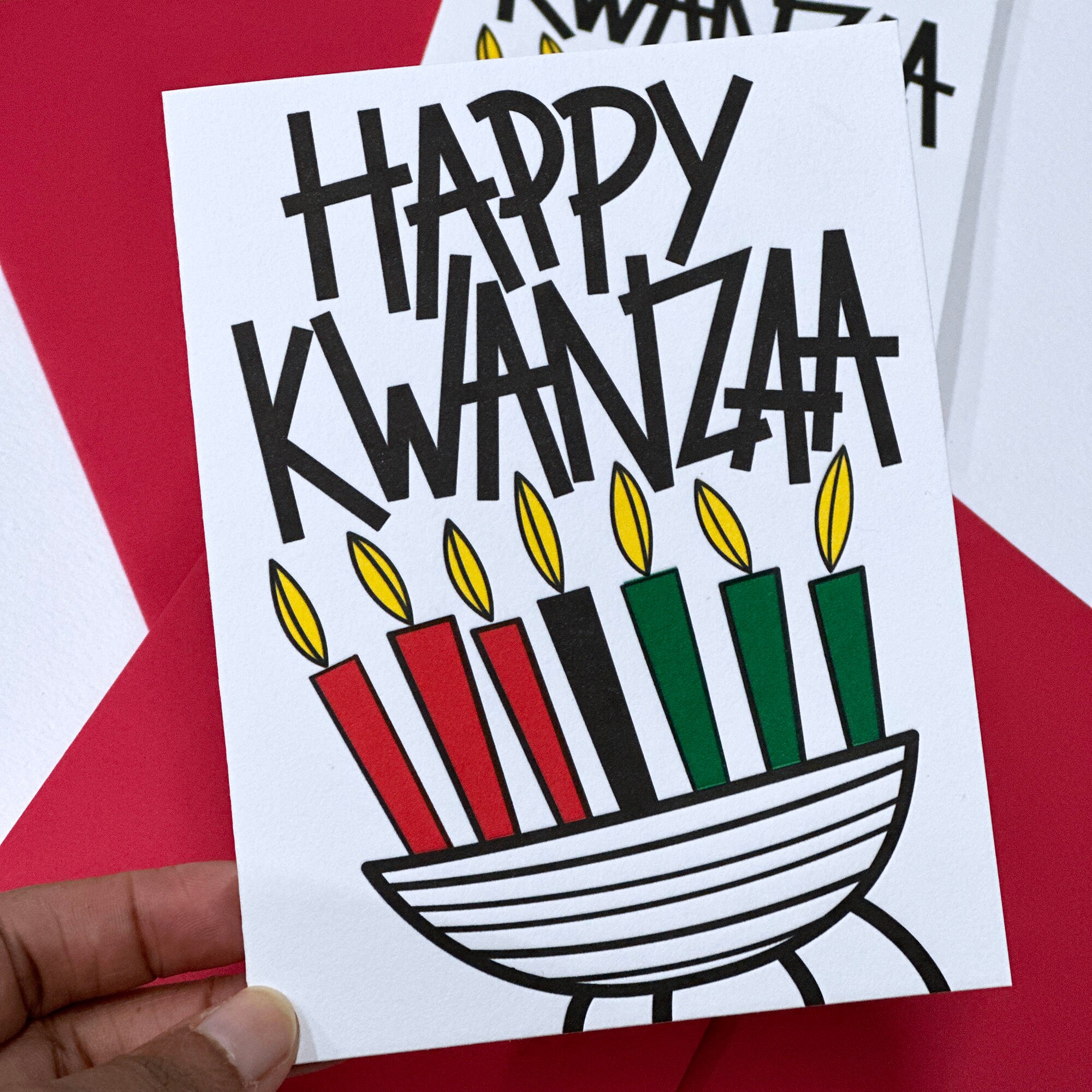 Happy Kwanzaa Card Letterpress Kwanzaa Greeting Card African American ...