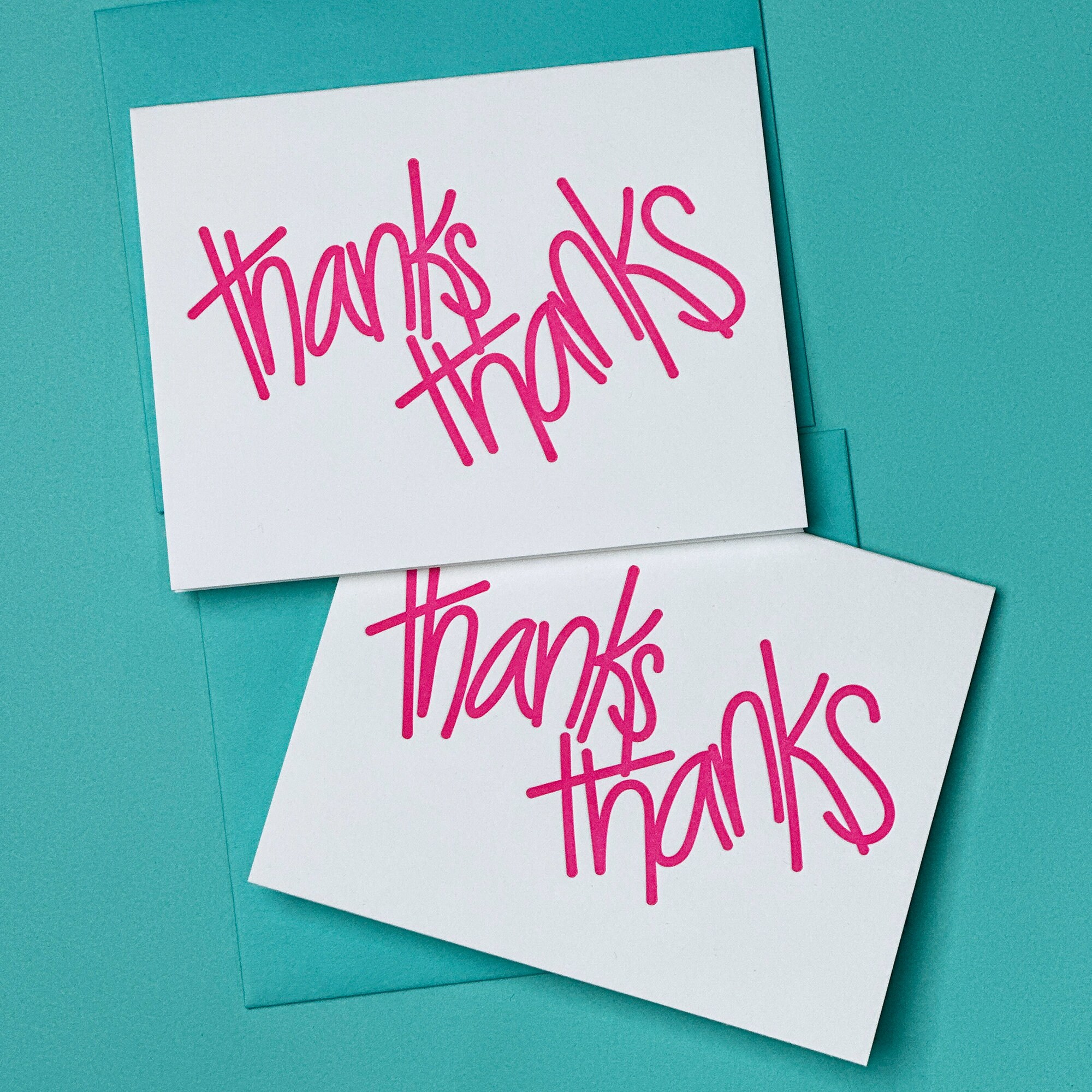Thanks, Thanks Letterpress Greeting Card Ways to Say Thank You - Etsy