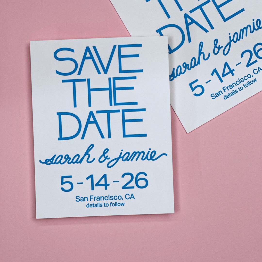 Minimal yet Bold, Save the Date Cards | Letterpress Wedding Save the ...