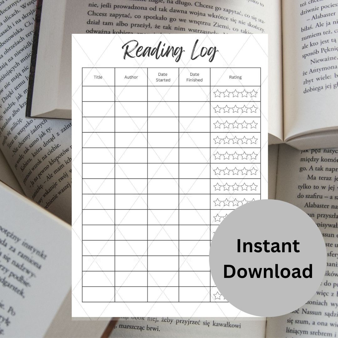 Registro de lectura imprimible, Lista de libros, Rastreador de lectura ...