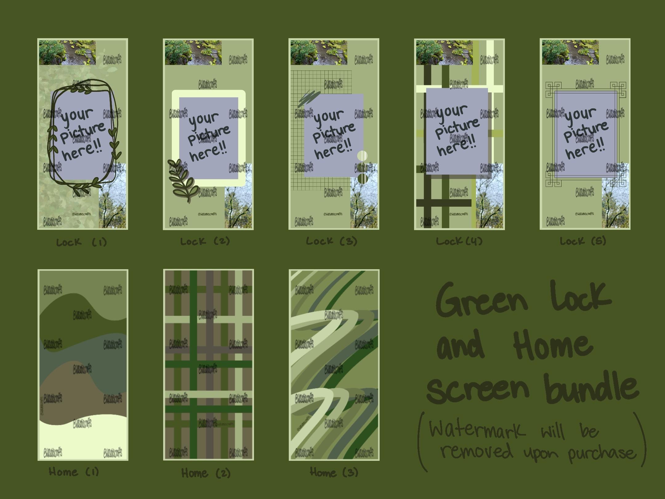 Custom Cute Green Lock/home Screen Bundle - Etsy