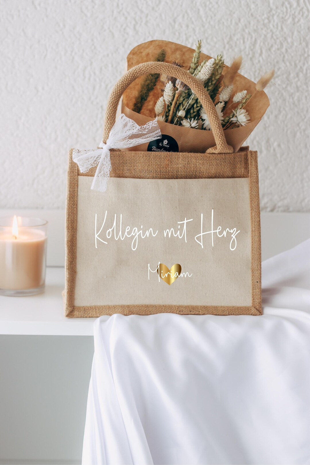 Colleague With Heart Bag - Personalized With the Name - Farewell Gift ...